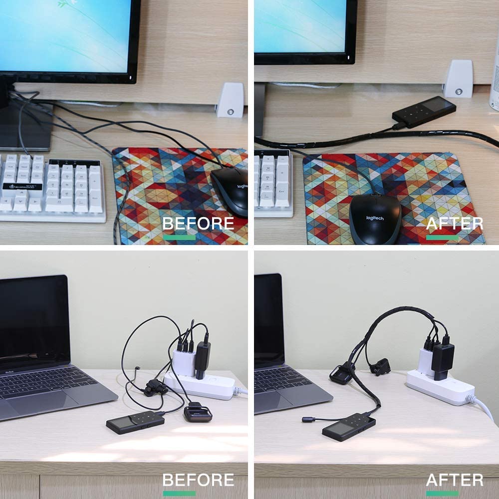 Tub spiralat organizare cabluri, 4 mm x 20 m, Negru - eMAG.ro