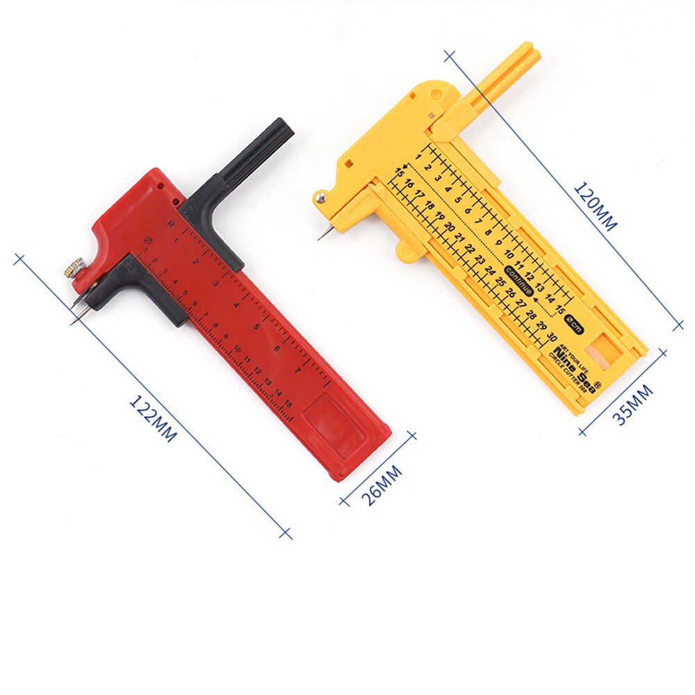 Cutter compas hartie, Plastic, 1-15 cm, Galben - eMAG.ro