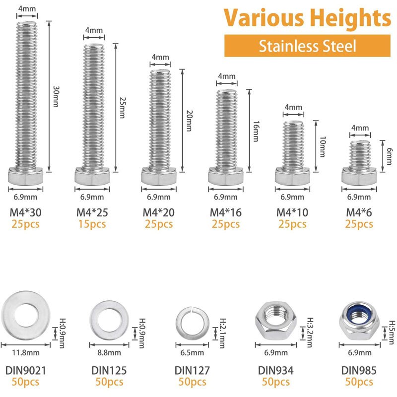 Set 390 suruburi, Inox, Argintiu - eMAG.ro