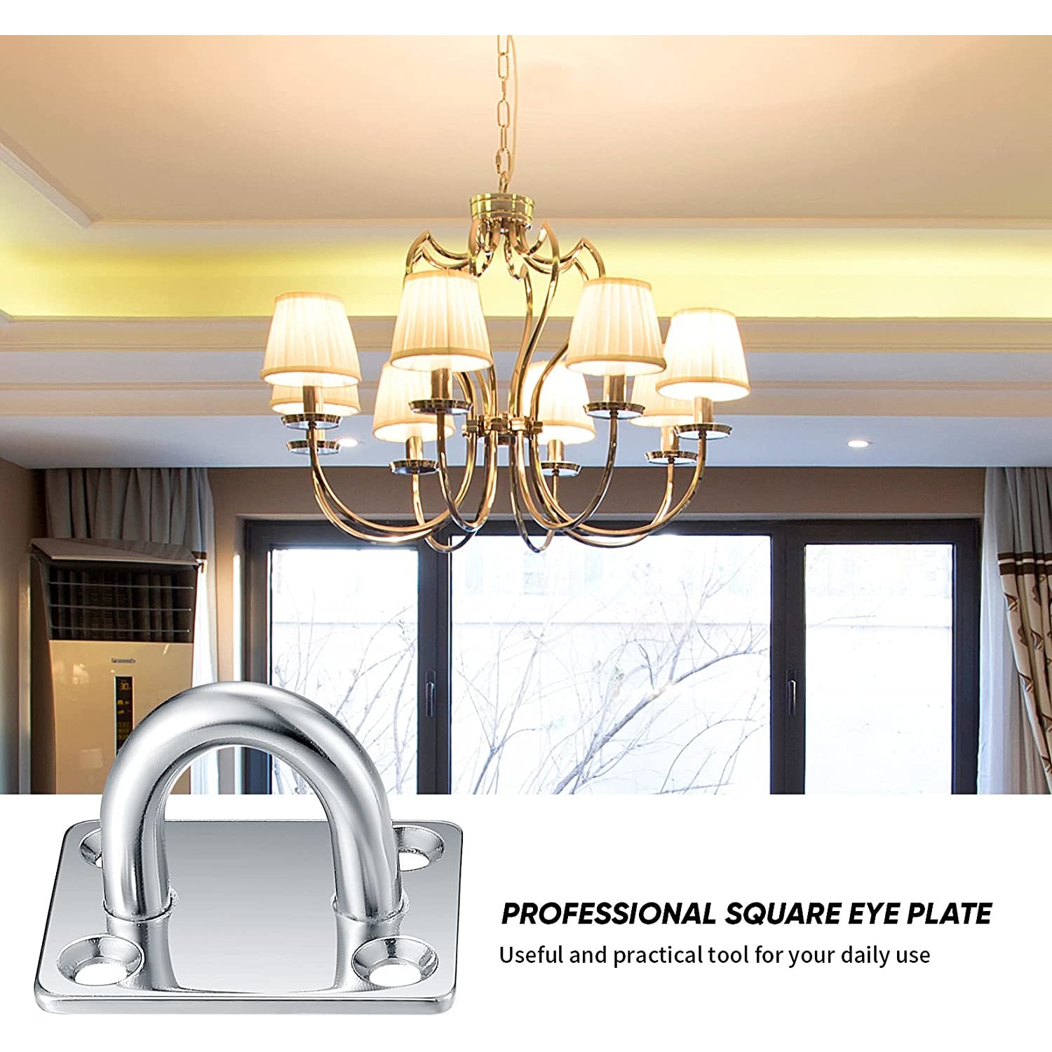 Carlig de tavan in forma U, 50 x 40 x 32 mm, Inox - eMAG.ro