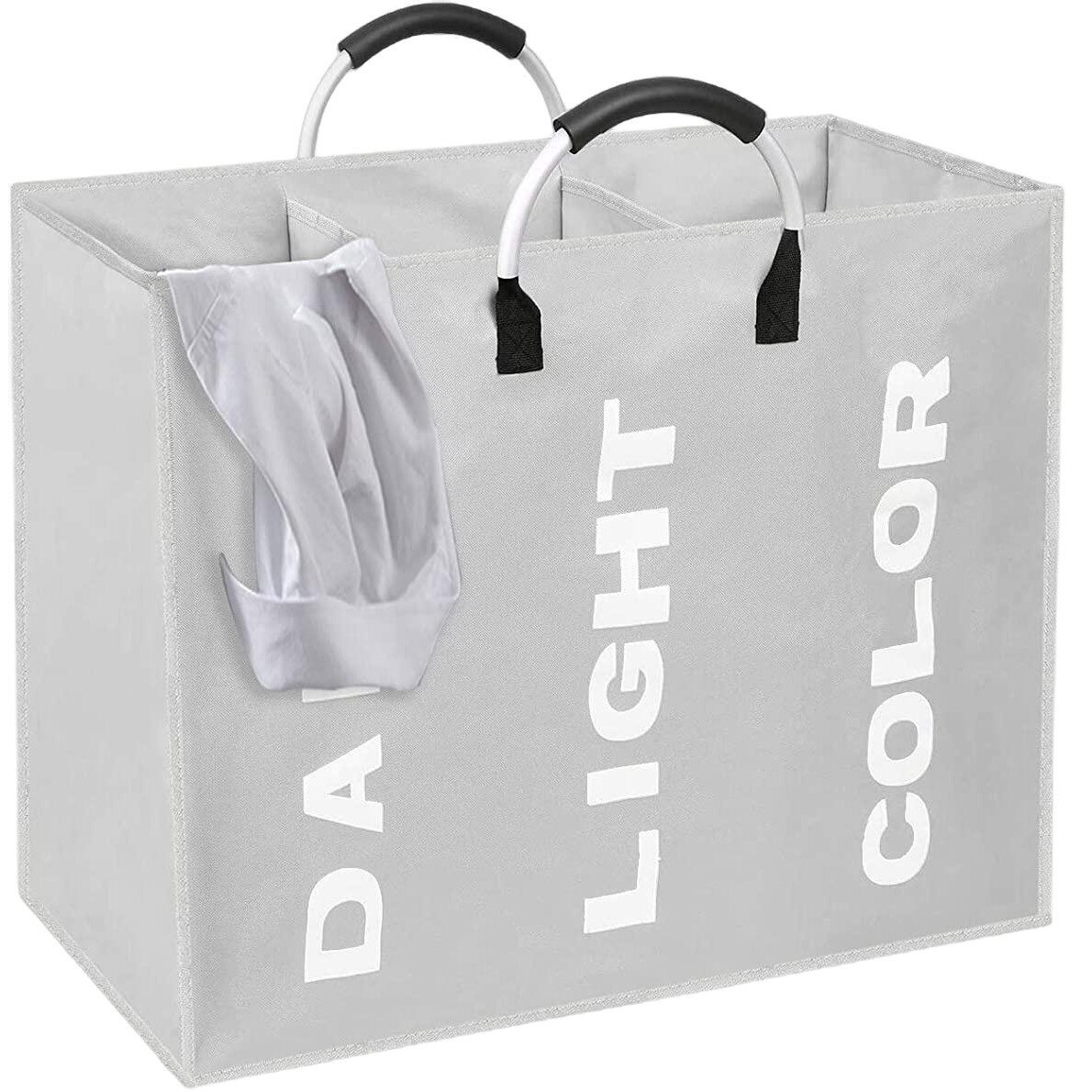Cos de rufe pliabil, Poliester/Polietilena, 80 l, 60x32x49 cm, Gri ...