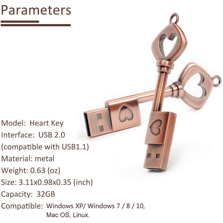 Stick USB, Metal, 32 GB, Forma de cheie retro - eMAG.ro