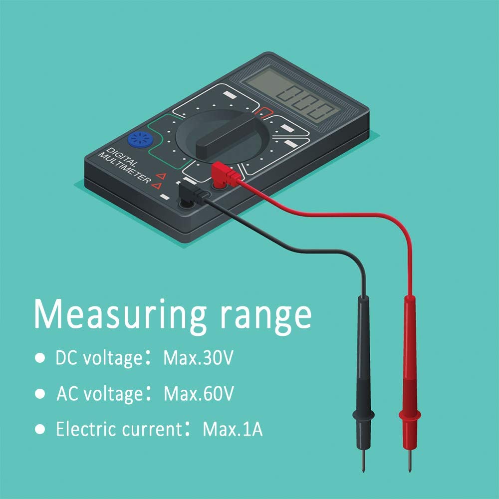 Set 10 cabluri de testare multimetru, Inox, Rosu/Negru - eMAG.ro