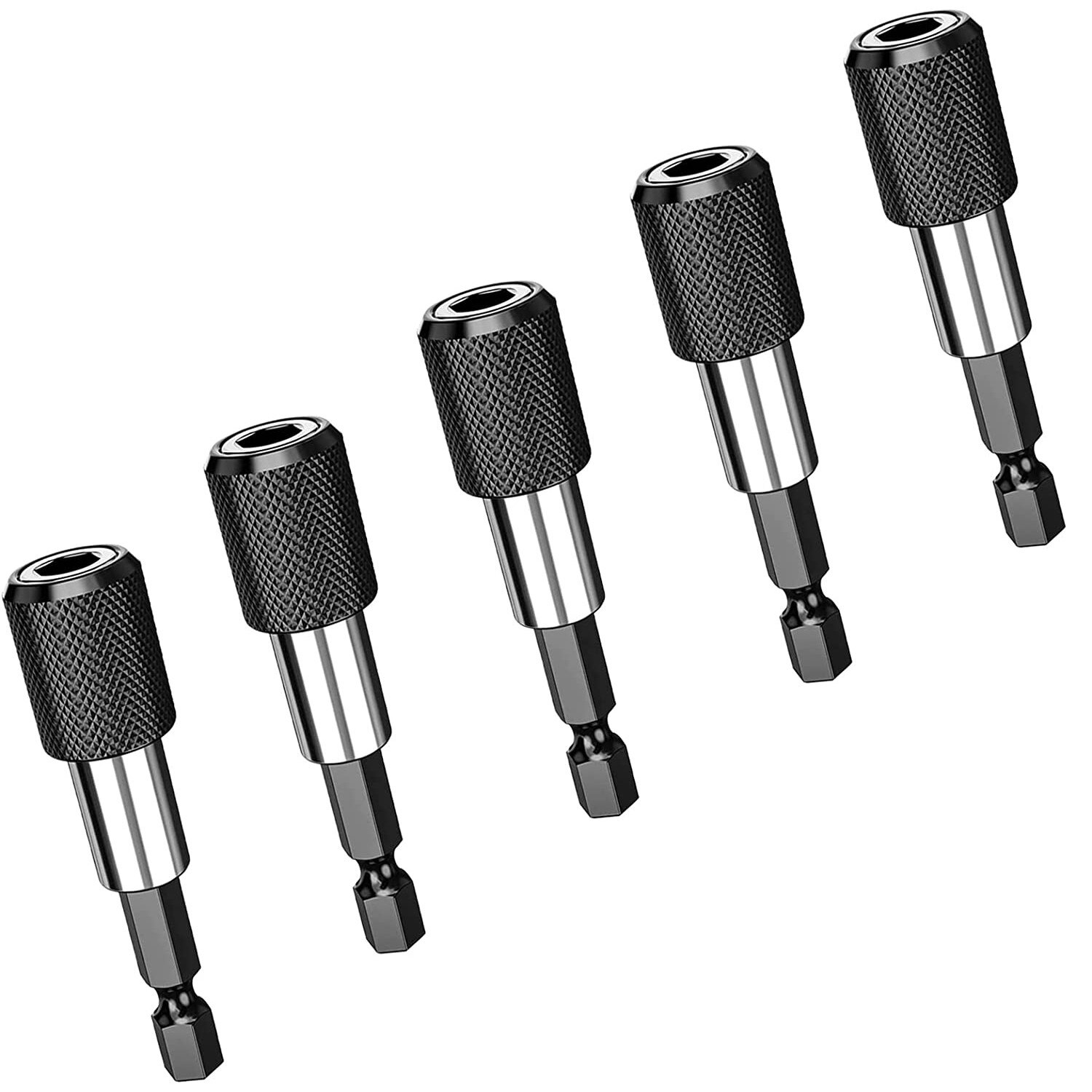 Set 5 suporturi magnetice pentru biti, Otel, Negru - eMAG.ro
