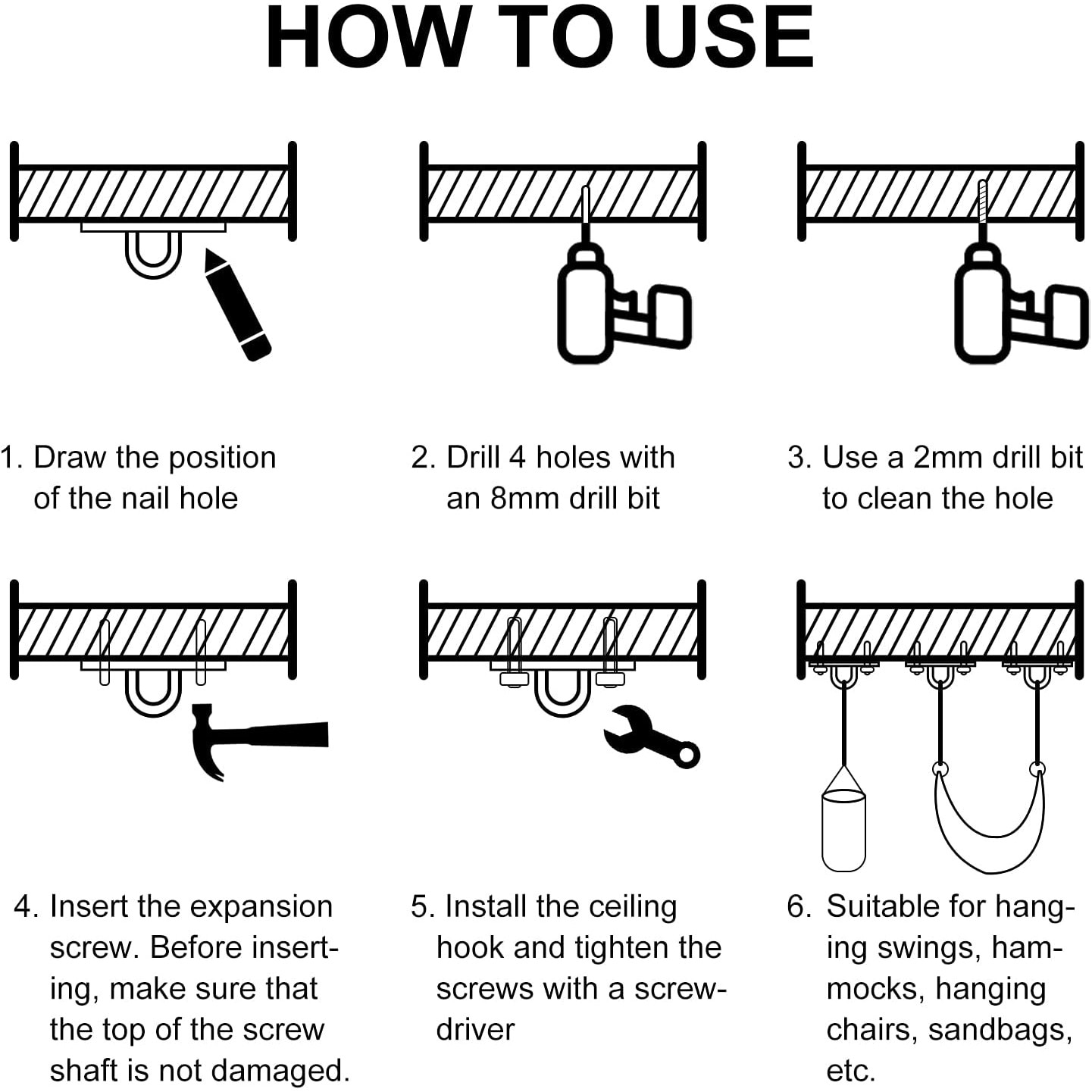 Carlig pentru hamac, Inox, Negru - eMAG.ro