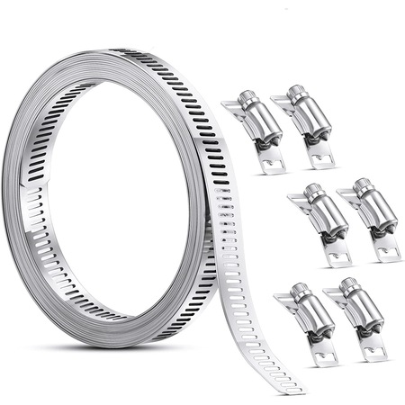 Clema reglabila pentru furtun cu 6 cleme pentru cabluri, Inox - eMAG.ro