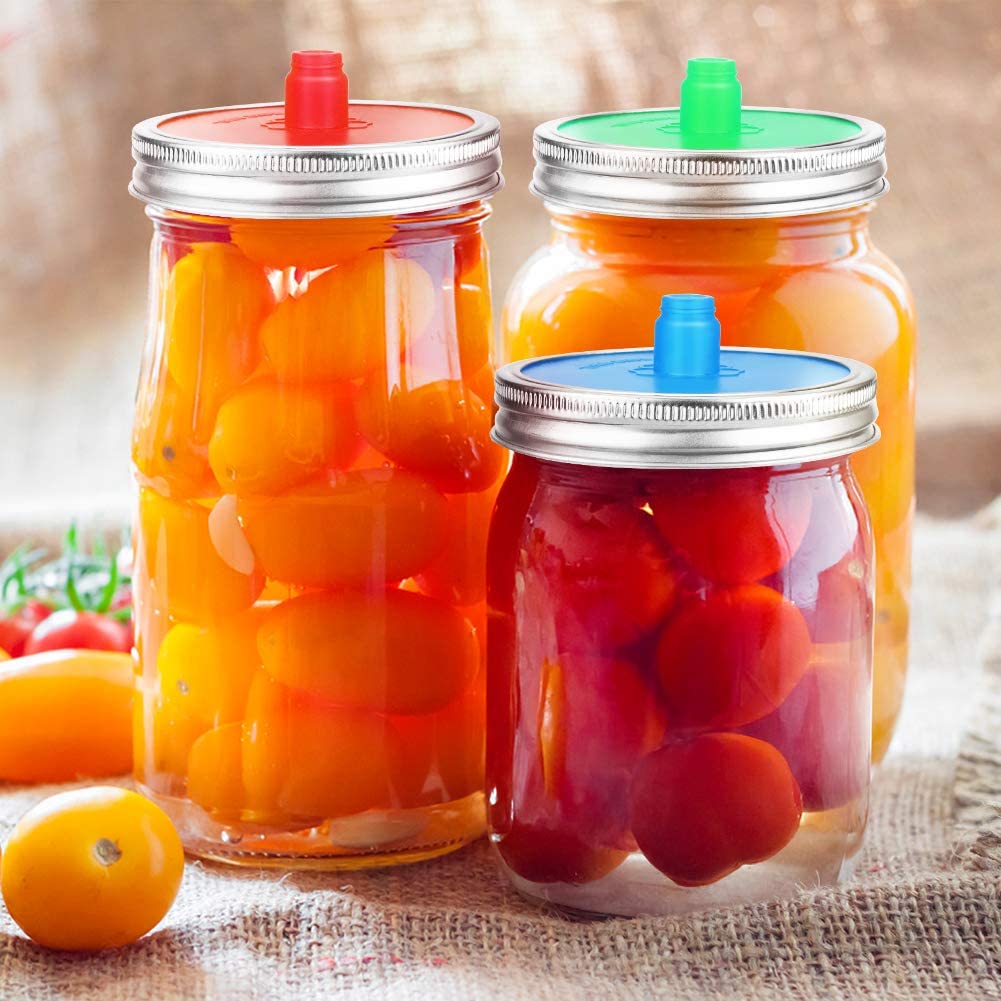 Set 5 capace de borcane, Silicon, Multicolor - eMAG.ro