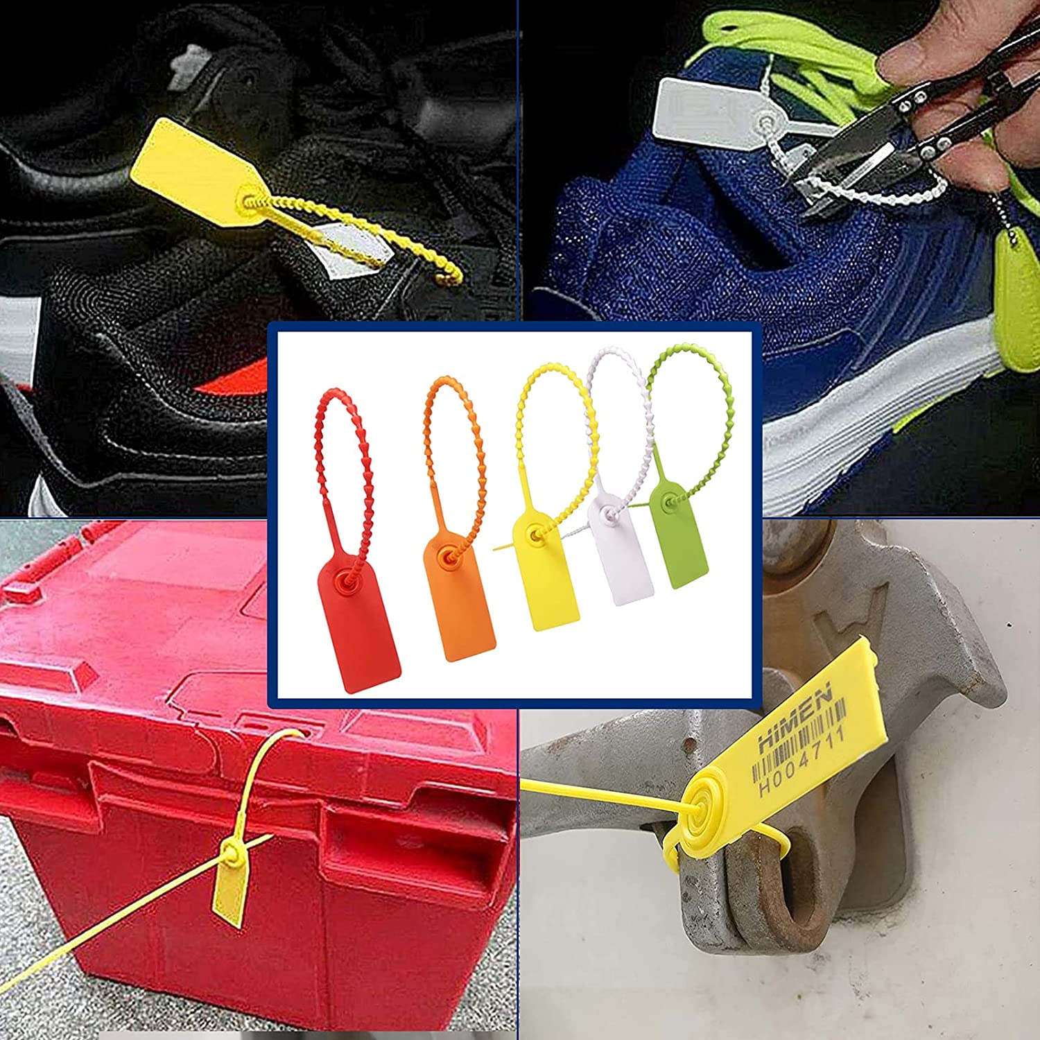 Set 100 legaturi cabluri cu etichete, Plastic, Multicolor - eMAG.ro