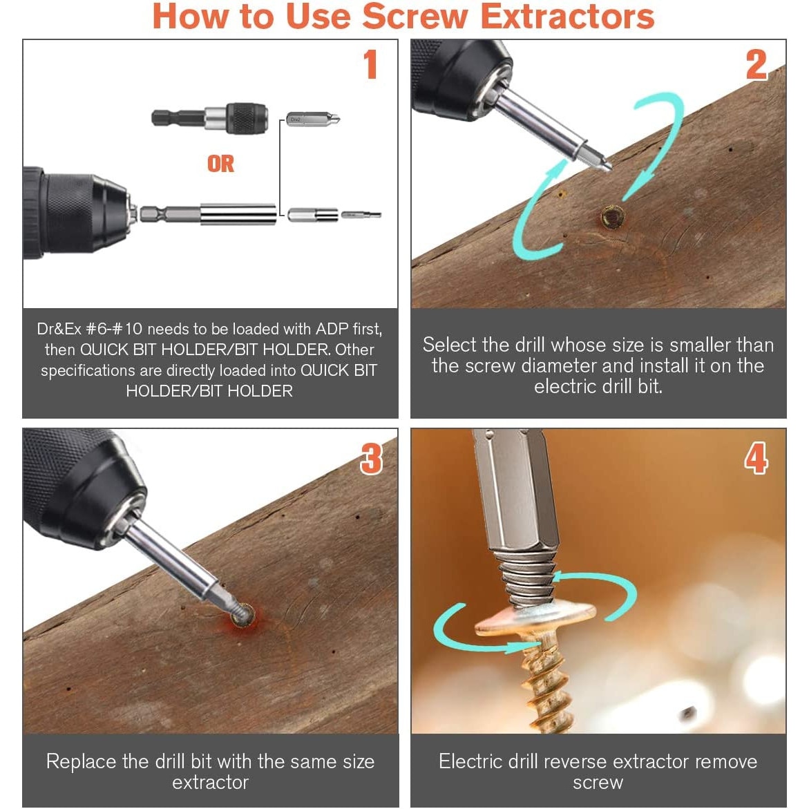 Kit de extractor de suruburi cu extensie magnetica, 33 piese - eMAG.ro
