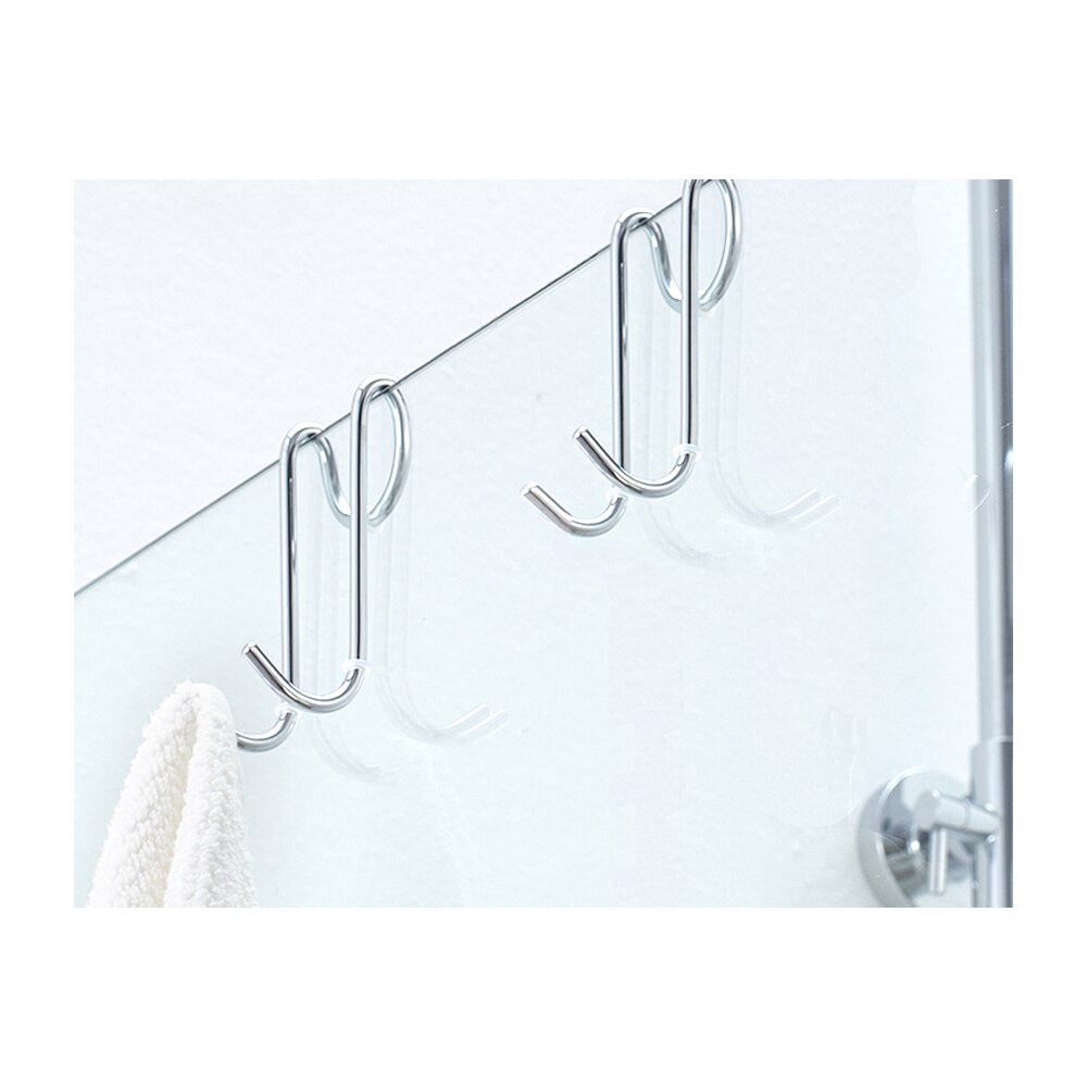 Set 2 carlige pentru dus, 4.4x11.5 cm, Inox, Argintiu - eMAG.ro