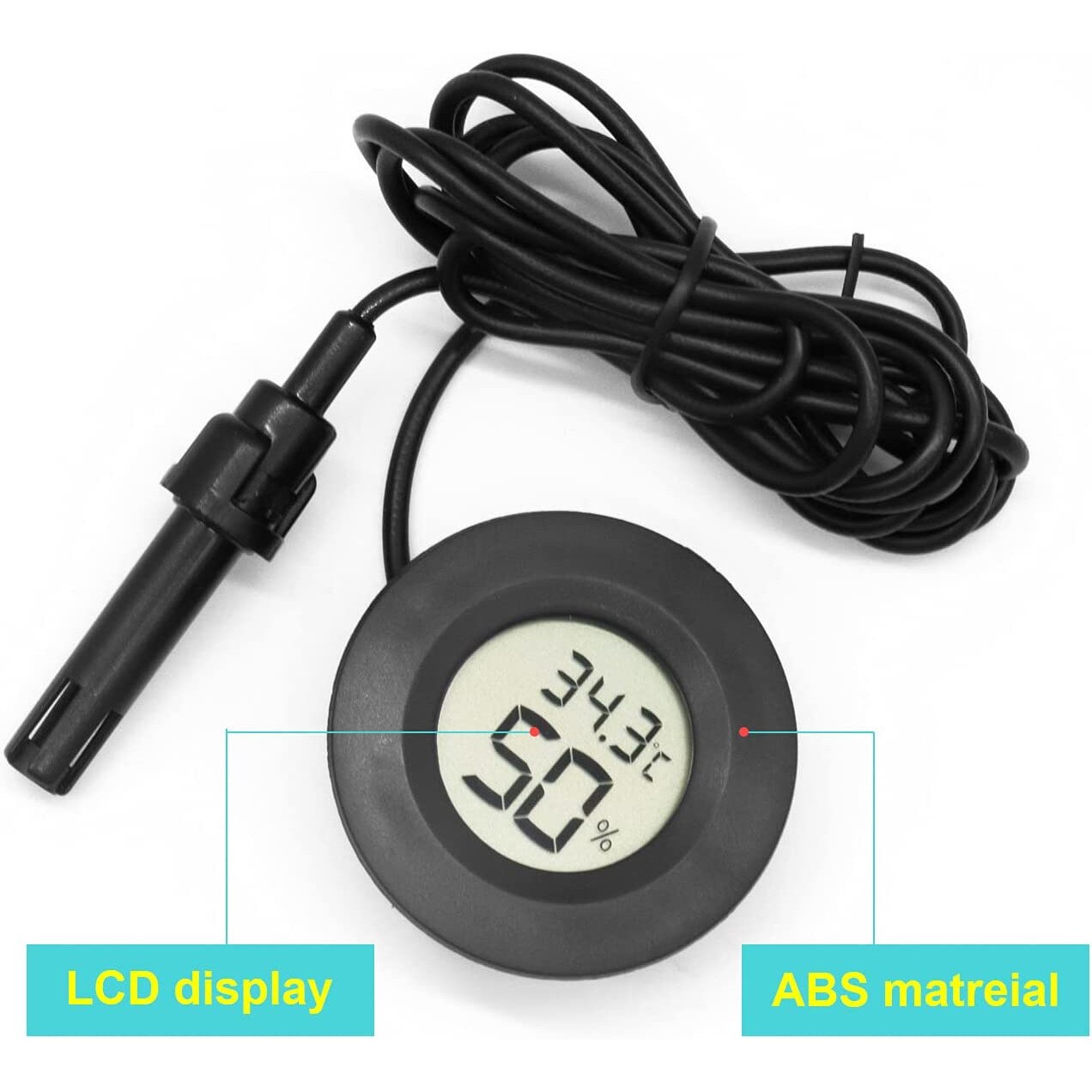 Set 2 termometre/higrometre cu sonda, ABS, Negru - eMAG.ro