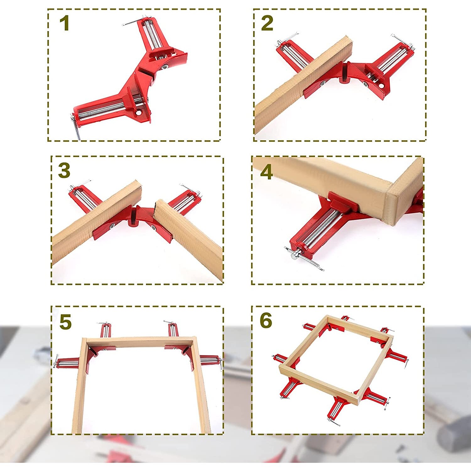 Set 4 cleme fixare pentru lemn, Aluminiu, 90 grade, Rosu - eMAG.ro