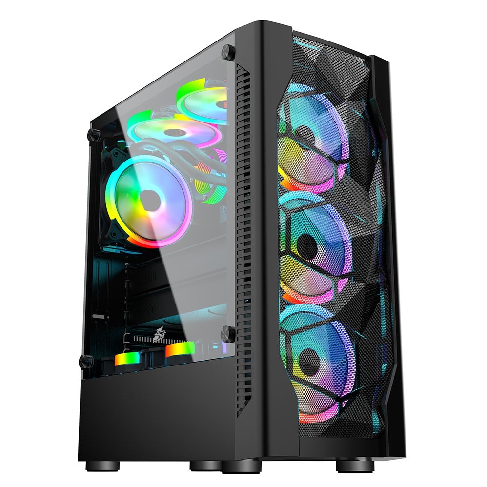 1stPlayer Gaming DK-D4 Számítógépház, RGB, Mid-Tower, tápegység nélkül ...