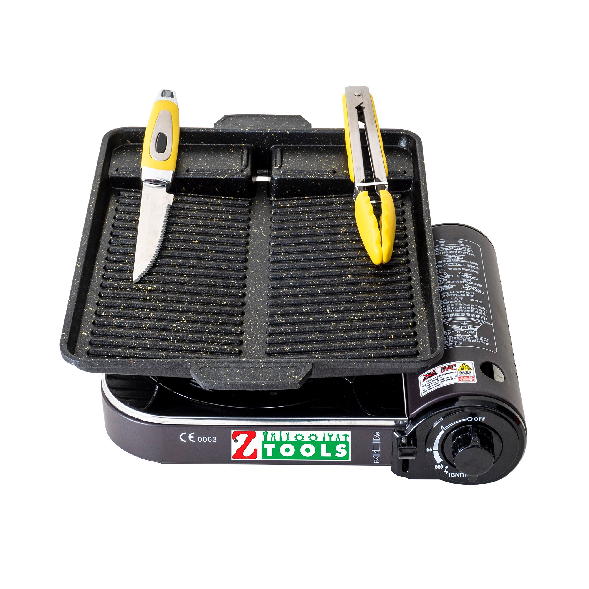 Aragaz camping, din inox, putere 2.5kw, aprindere electrica, cu tava ...