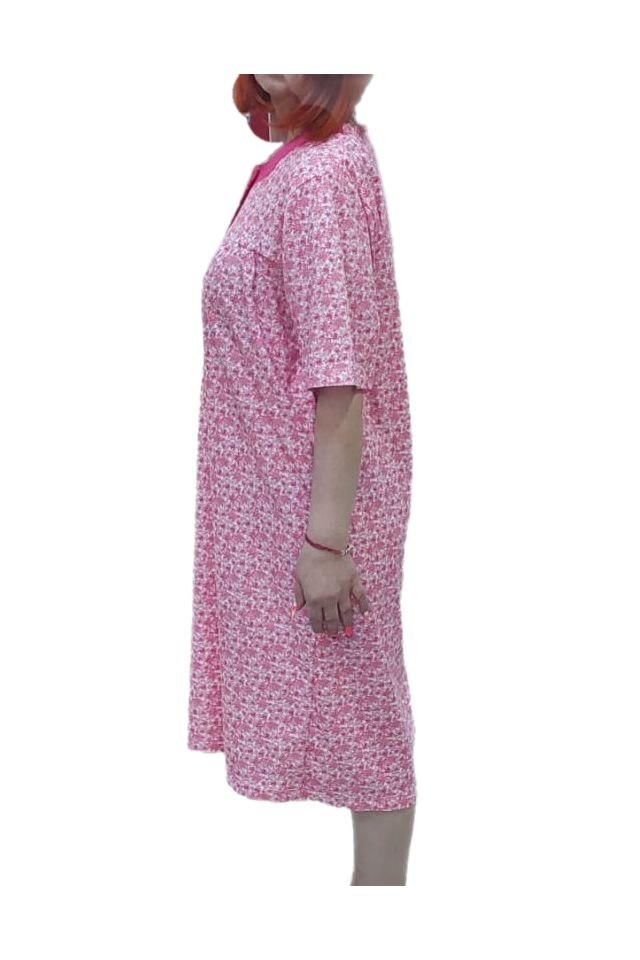 Camasa dama noapte Auritex model 121 din bumbac, maneca scurta, Roz, 52 ...