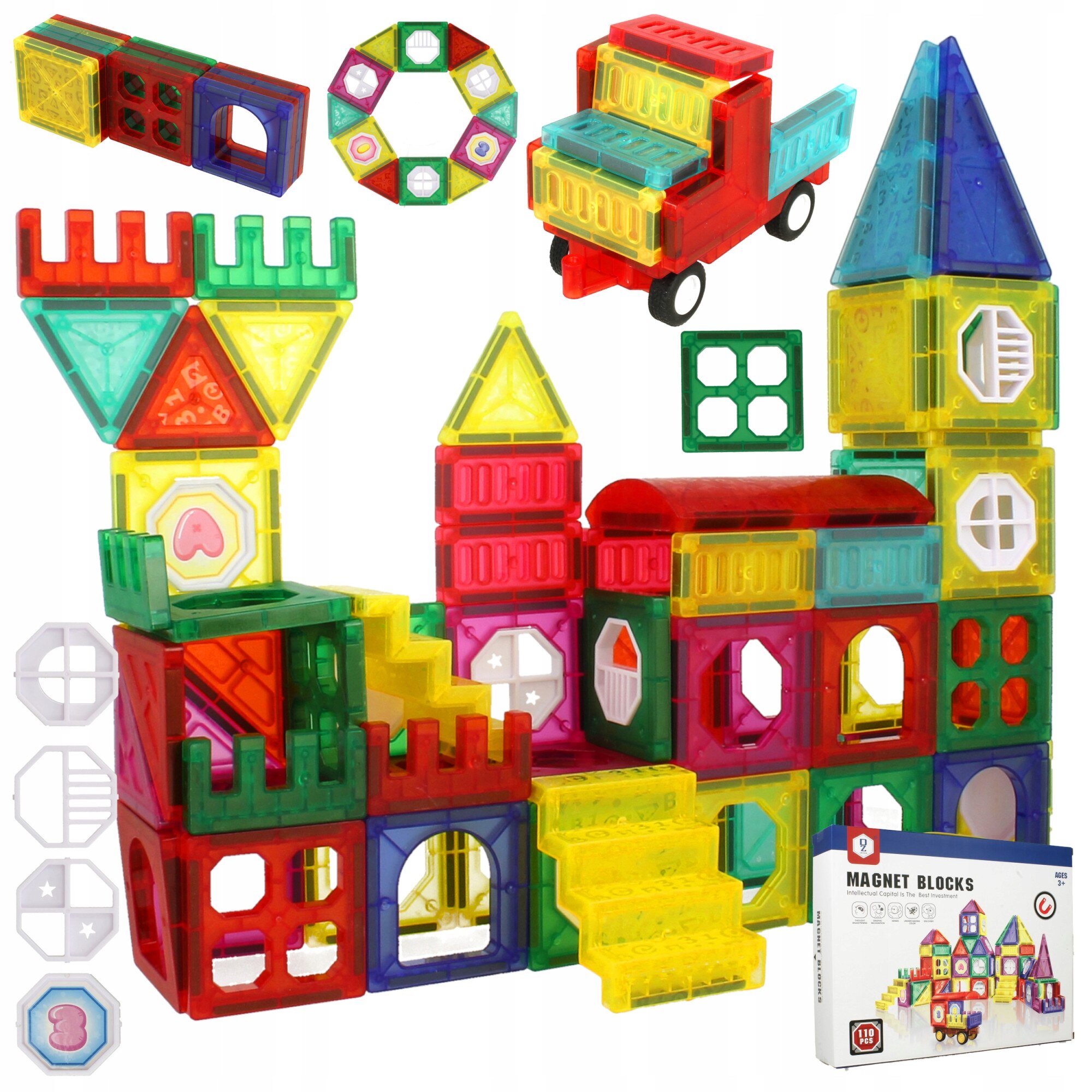 Set Piese Magnetice de Construit Educational si Creativ pentru Copii ...