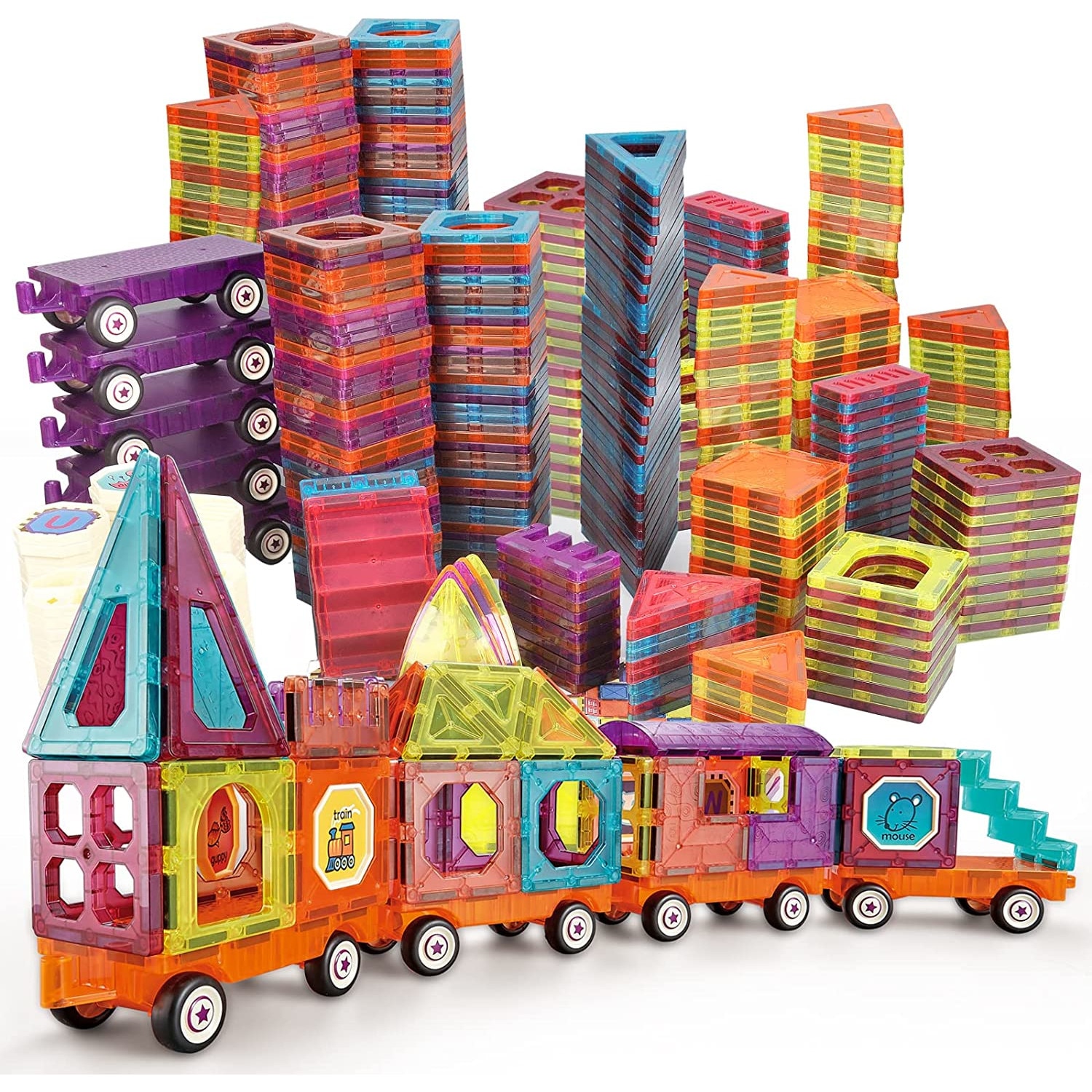 Set Piese Magnetice de Construit Educational si Creativ pentru Copii ...