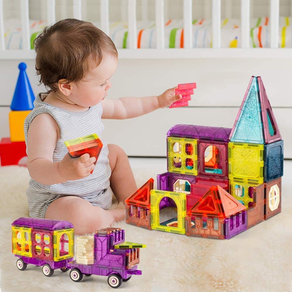 Set Piese Magnetice de Construit Educational si Creativ pentru Copii ...