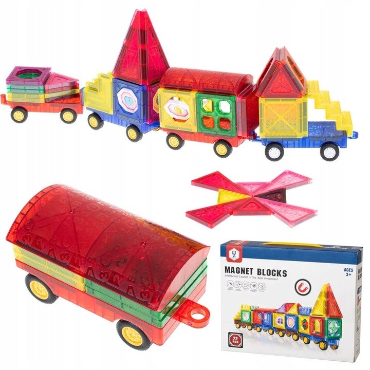 Set Piese Magnetice de Construit Educational si Creativ pentru Copii ...
