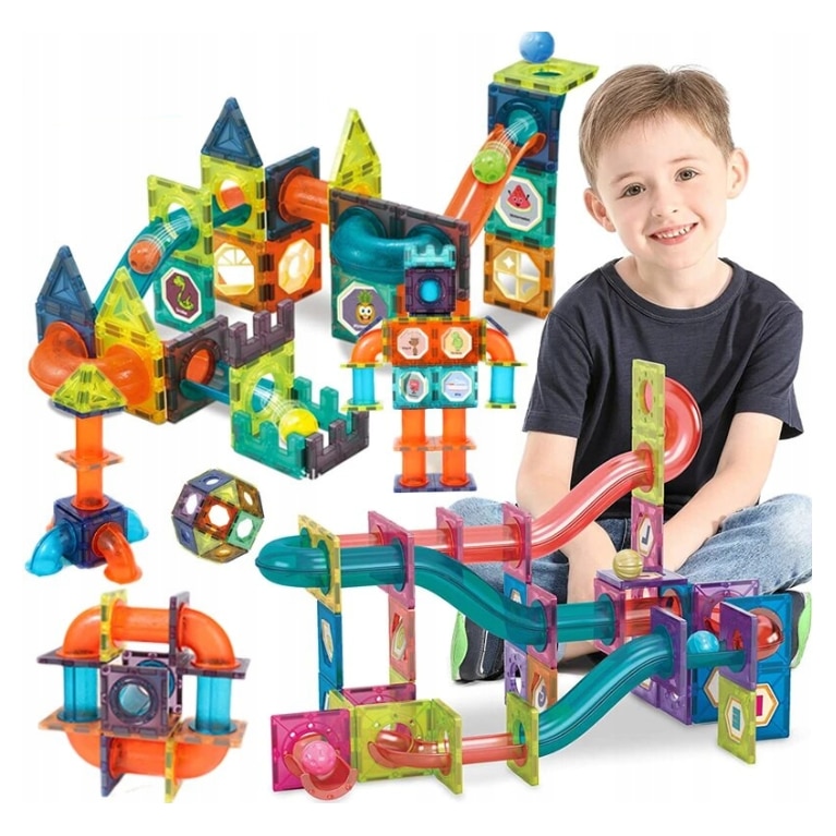 Set Piese Magnetice de Construit Educational si Creativ pentru Copii ...