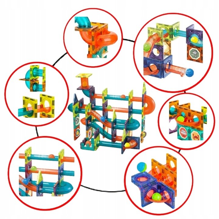 Set Piese Magnetice de Construit Educational si Creativ pentru Copii ...