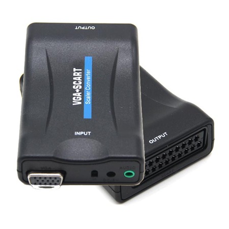 VGA-SCART átalakító adapter, SCART bemenetű TV-hez, projektorhoz ...