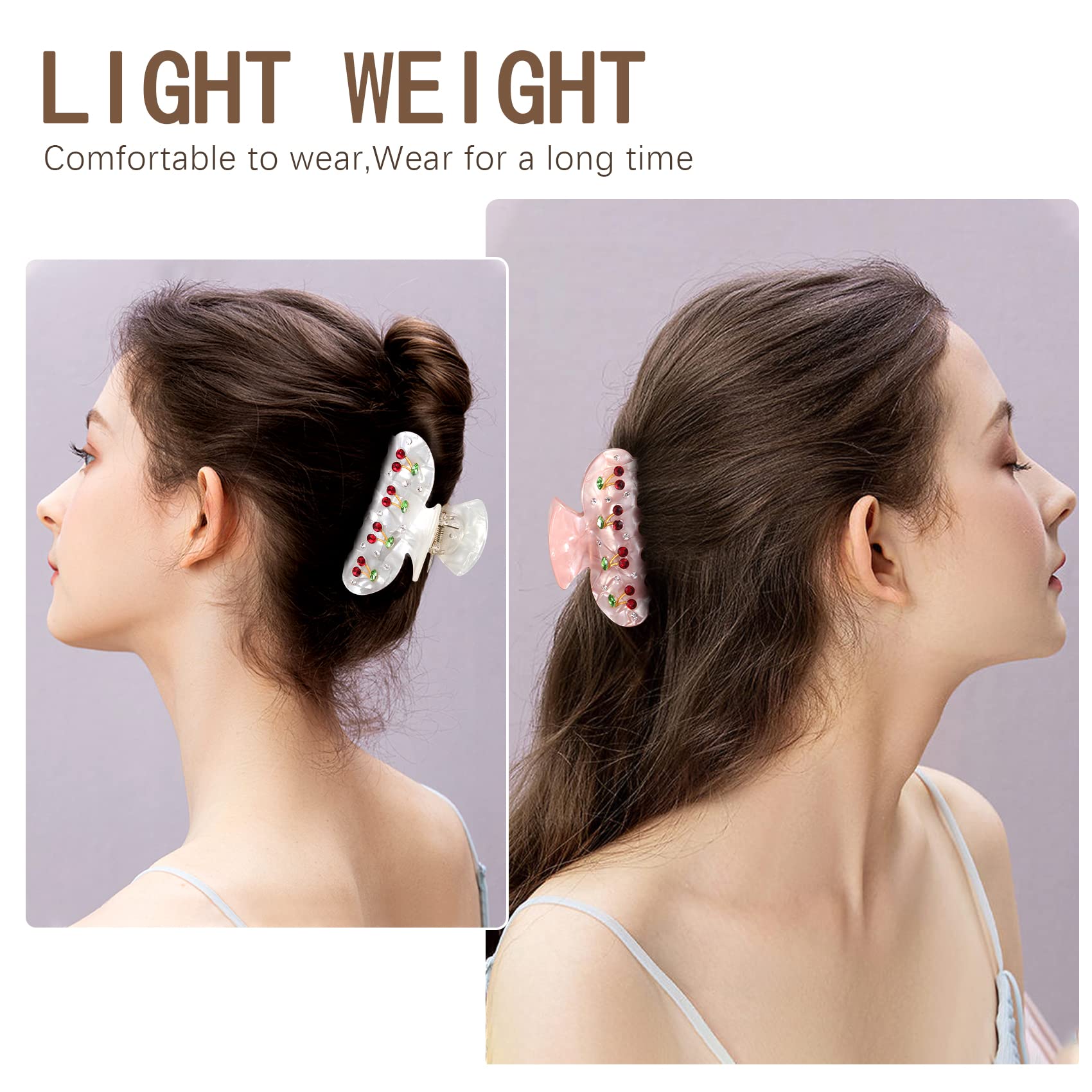 Set 2 clesti par cu decor cirese, DIGZ®, acril, alb/roz - eMAG.ro