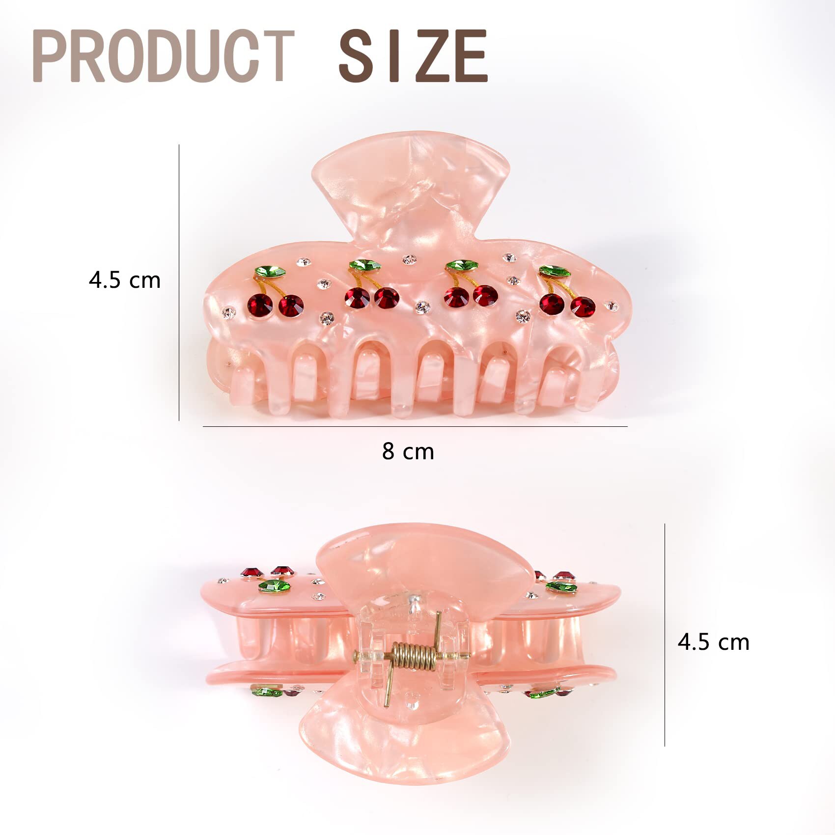 Set 2 clesti par cu decor cirese, DIGZ®, acril, alb/roz - eMAG.ro