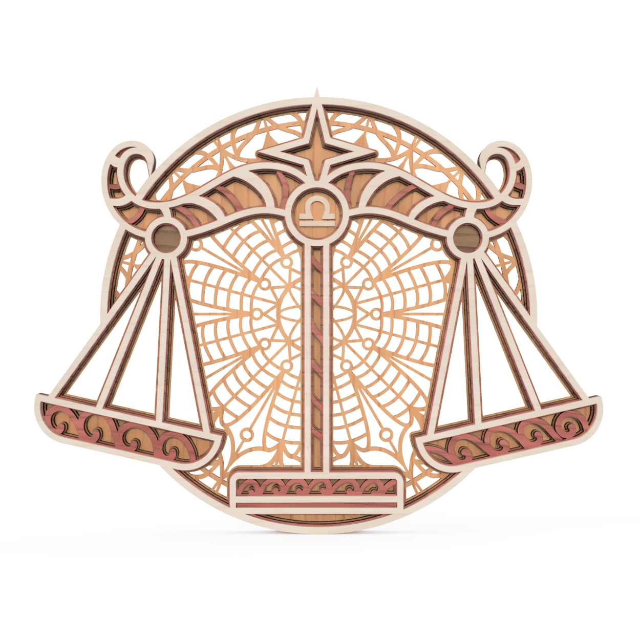 Semn zodiacal balanta, aplica de perete mandala multistrat, 30x30 cm ...