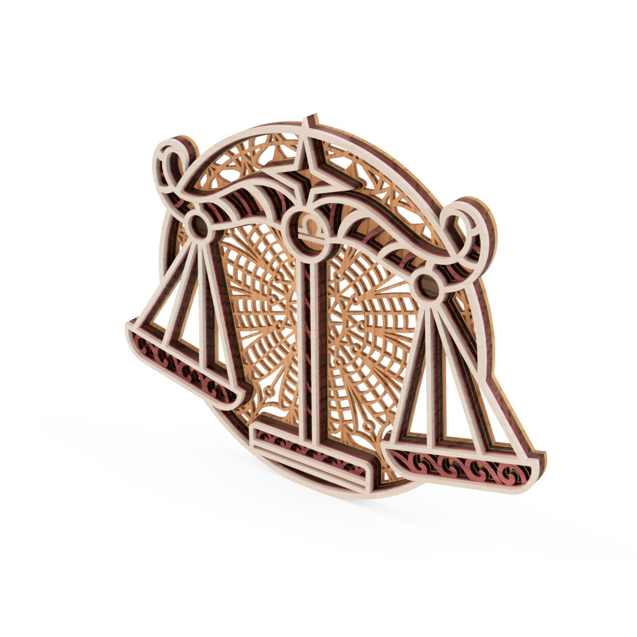 Semn zodiacal balanta, aplica de perete mandala multistrat, 30x30 cm ...