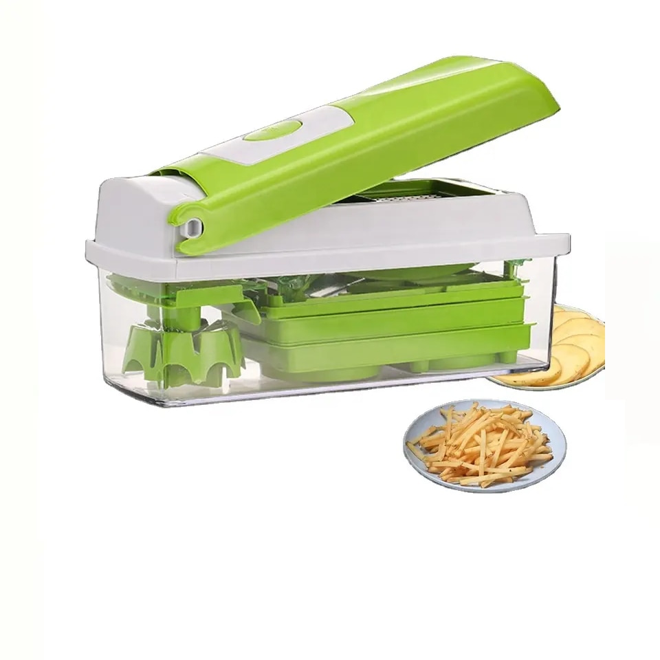 Feliator de legume, 12 moduri de taiere diferite, alb/verde, lame de ...