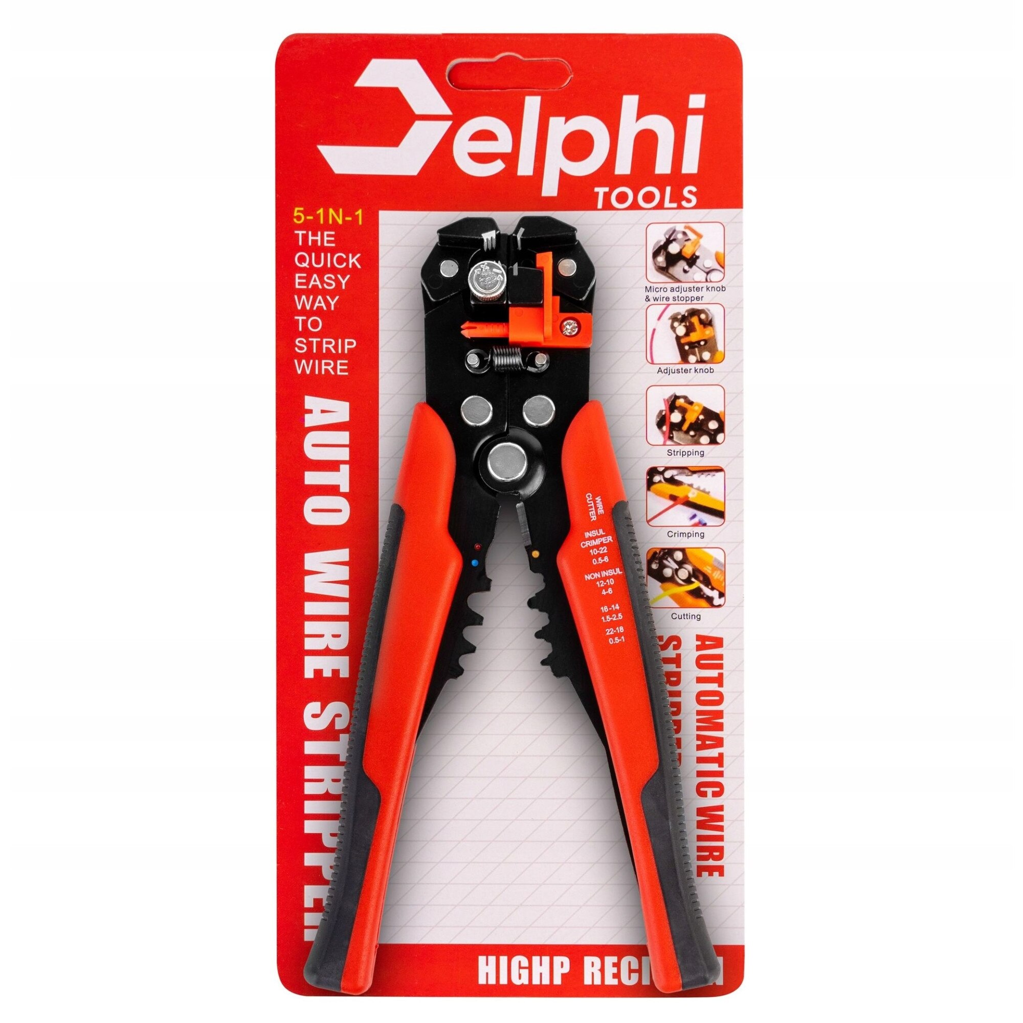 Комплект мултифункционални клещи за кримпване Delphi Tools, с конектори ...