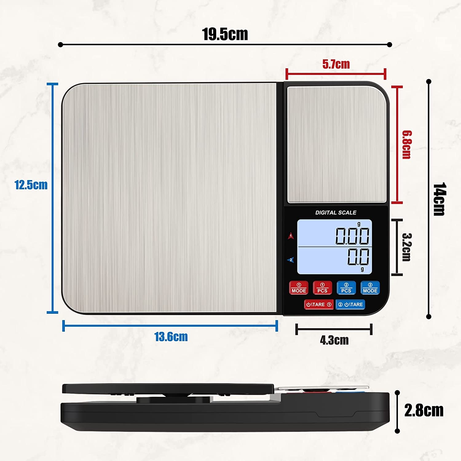 Cantar electronic de bucatarie, Max 5 kg, 12 unitati de masura, Display LCD, Gri - eMAG.ro