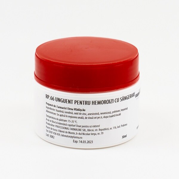 Unguent pentru hemoroizi cu sangerare 30 ml elaborare Professional ...