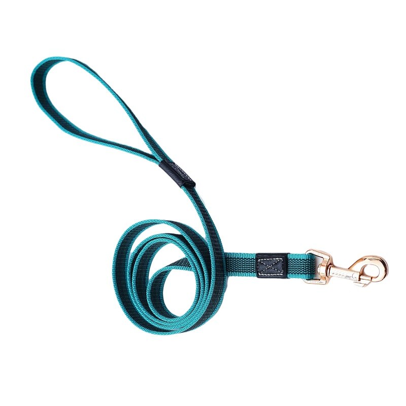 Lesa pentru caini, Cauciuc/Nylon/Cupru, 5m, Turcoaz/Negru - eMAG.ro