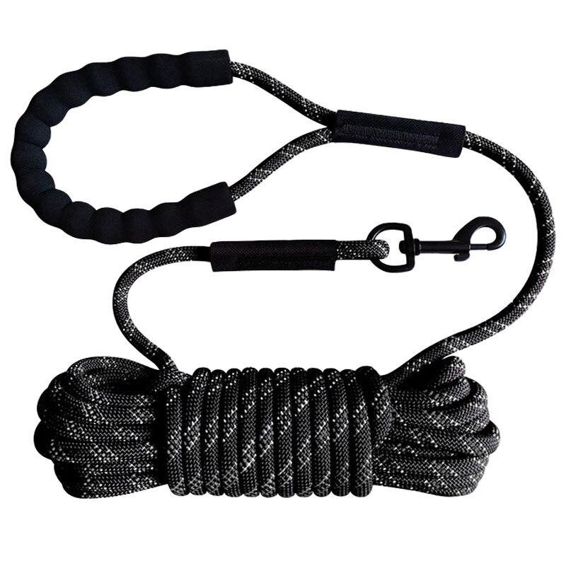Lesa pentru caini, Nylon/Spuma, 10m, Negru - eMAG.ro