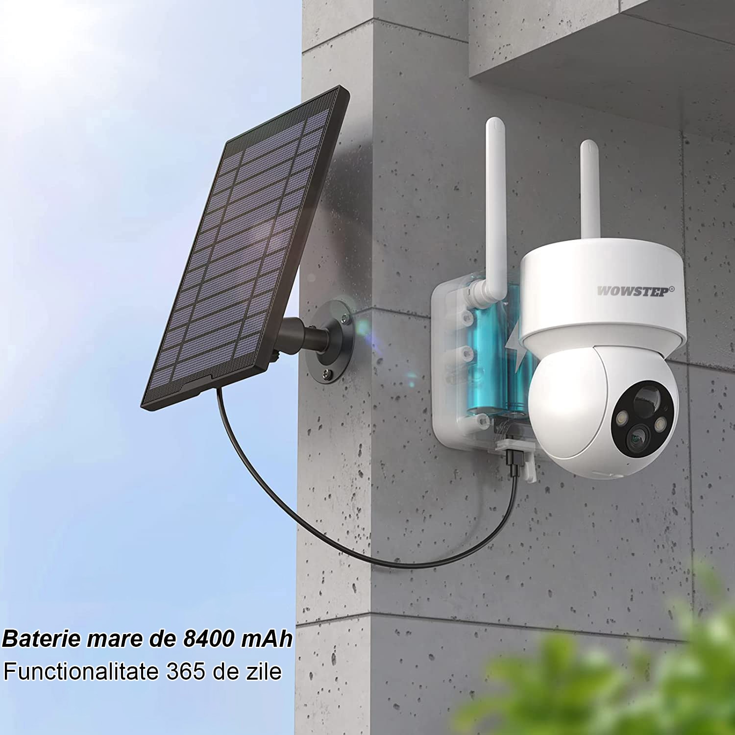 Camera de Supravegere WowStep®, 3MP, Wi-Fi 2.4 Ghz, Rezolutie 2K ...