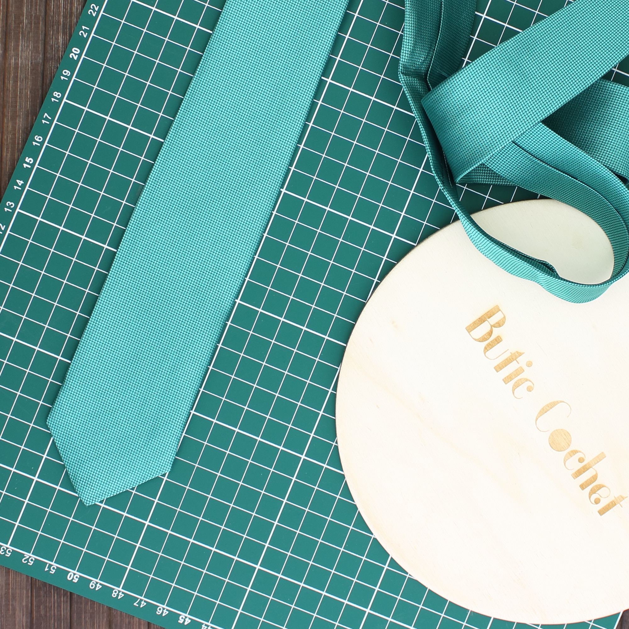 Cravata, Buticcochet, din material sintetic, 145 x 5.5 cm, Verde ...