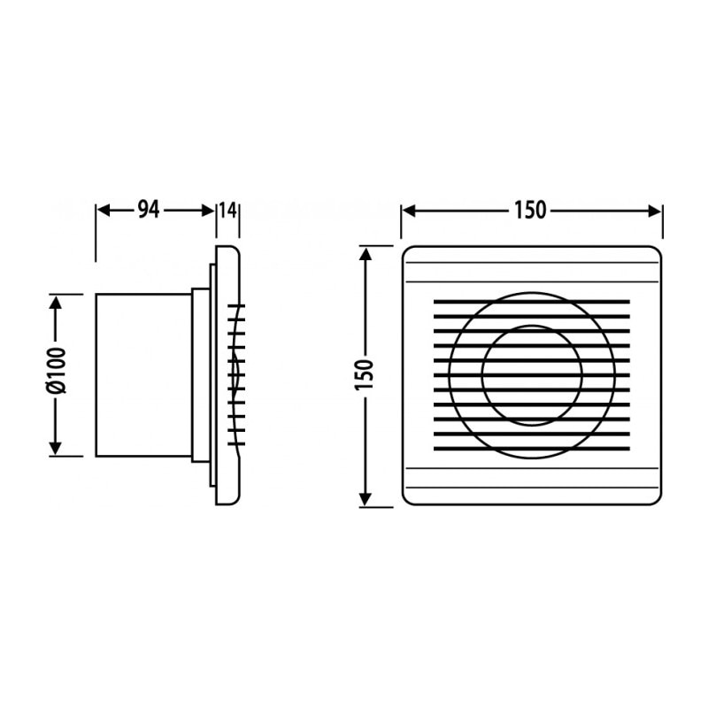 Ventilator Φ100 x 94mm, 12W, 35Db, alb, Vito - eMAG.ro