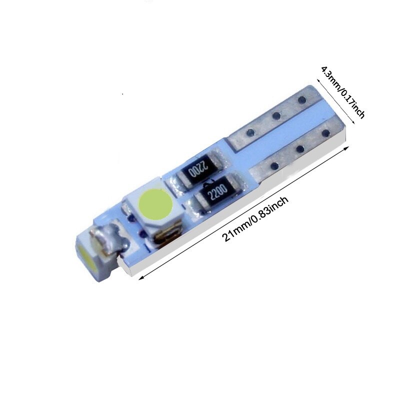 Bec auto T5 PCB cu 3 led-uri 3020 ice blue - eMAG.ro