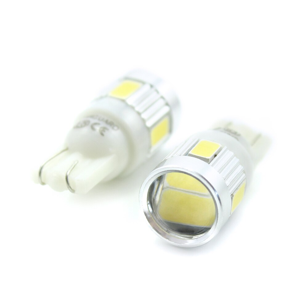 Bec auto T10 plastic cu 6 led-uri 5630 cu lupa - eMAG.ro