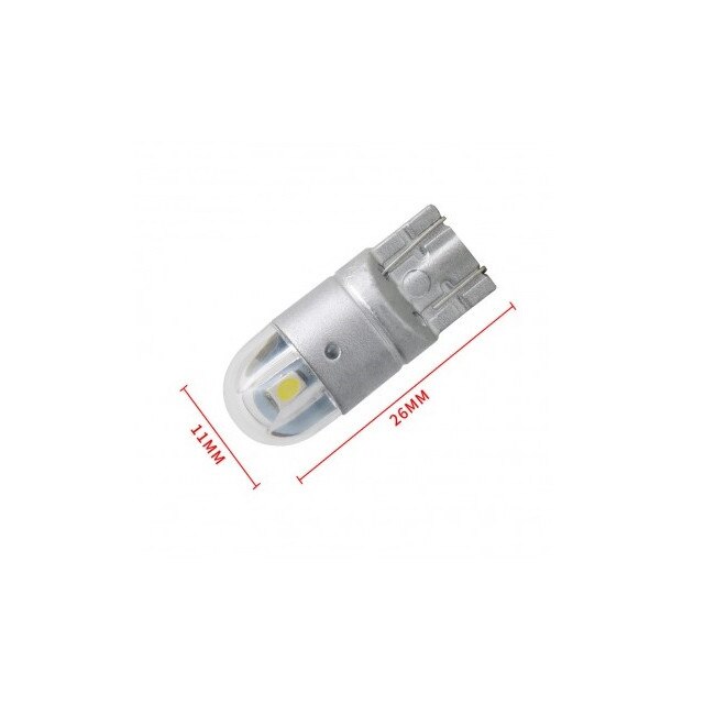 Bec auto T10 plastic cu 2 led-uri 3030 - eMAG.ro