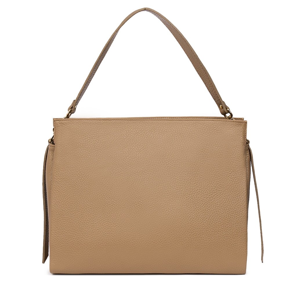 Geanta dama din piele naturala Delia bej - eMAG.ro