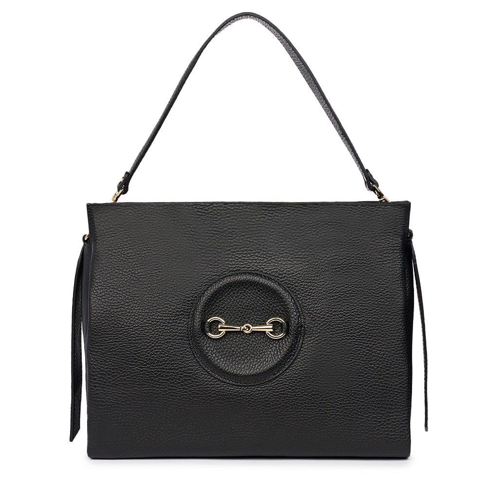 Geanta dama din piele naturala Delia neagra - eMAG.ro