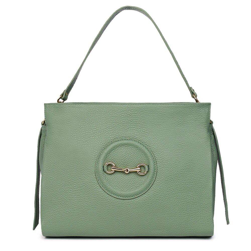 Geanta dama din piele naturala Delia verde fistic - eMAG.ro