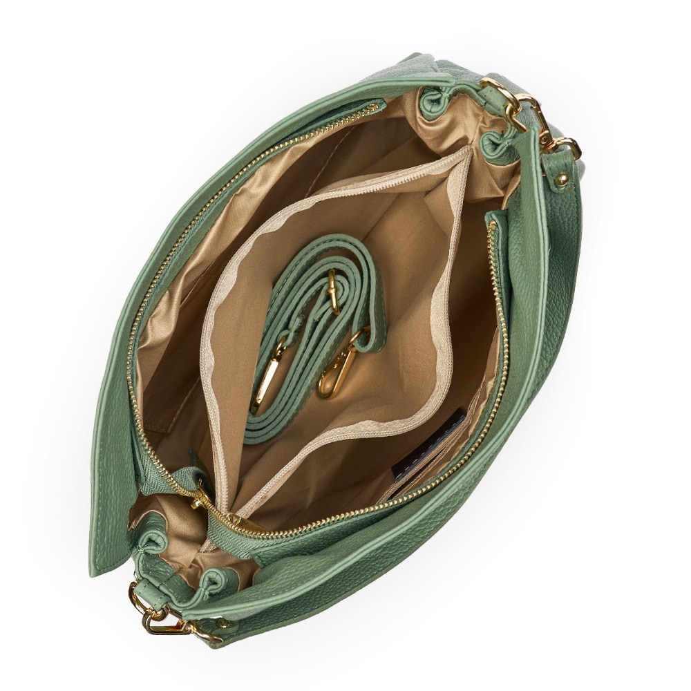 Geanta dama din piele naturala Delia verde fistic - eMAG.ro