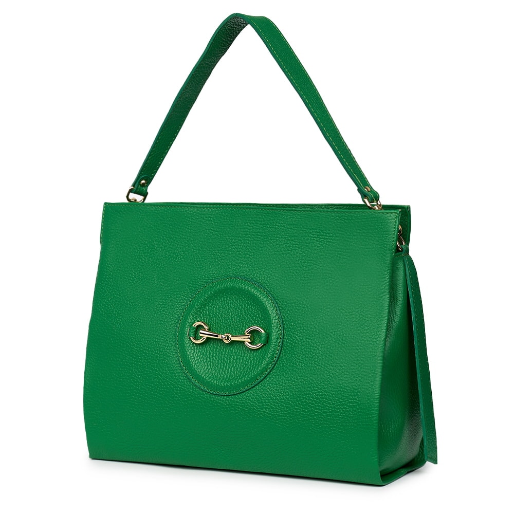 Geanta dama din piele naturala Delia verde - eMAG.ro