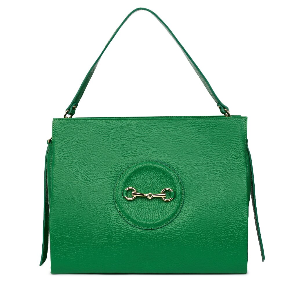 Geanta dama din piele naturala Delia verde - eMAG.ro