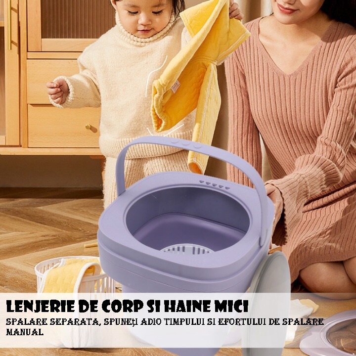 Masina de spalat InteliRO, portabila si pliabila, capacitate 6.5L ...