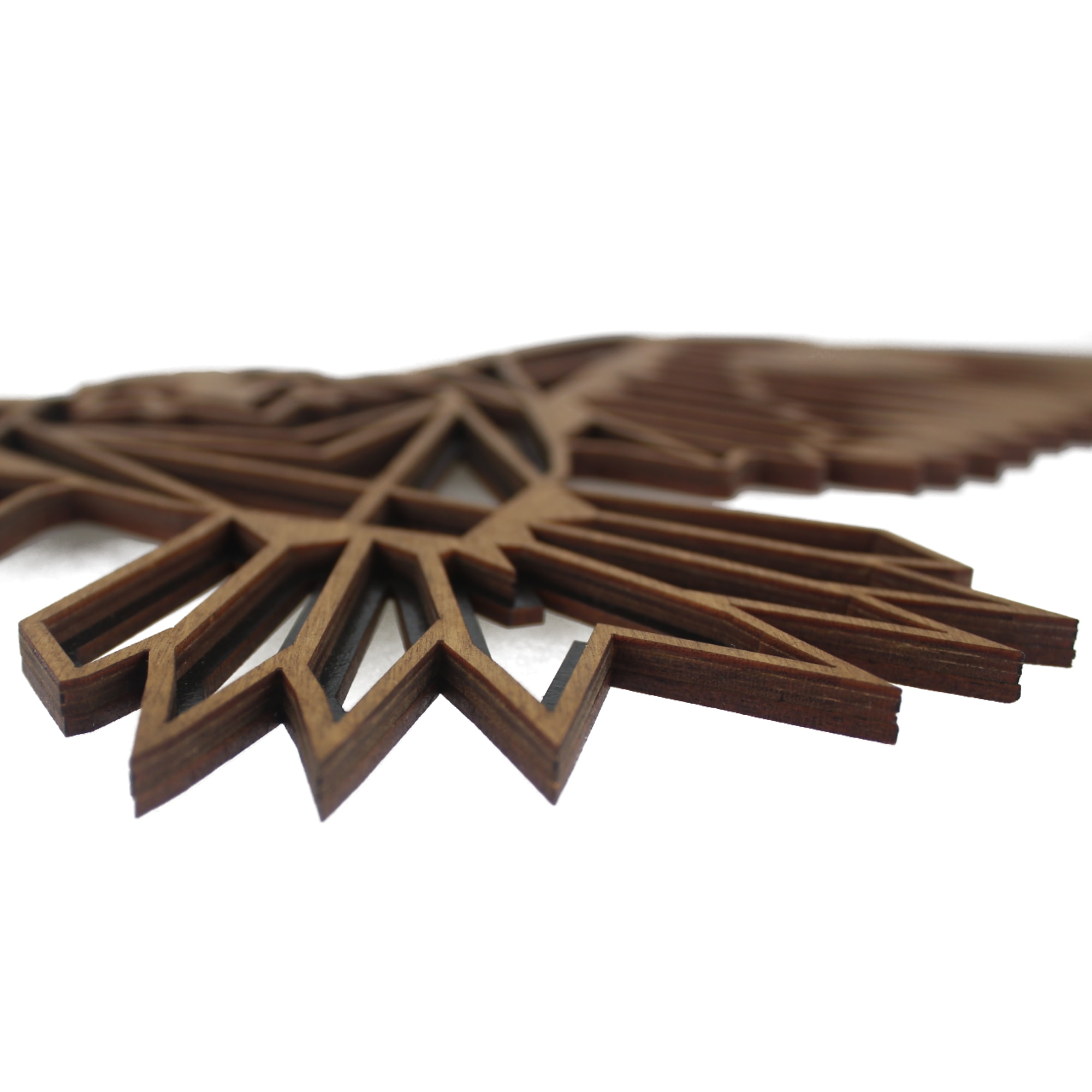 Decor perete din lemn, Design Vultur, 61 x 25 cm, Negru si Nuc - eMAG.ro